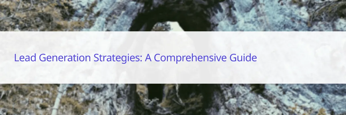 Lead Generation Strategies: A Comprehensive Guide